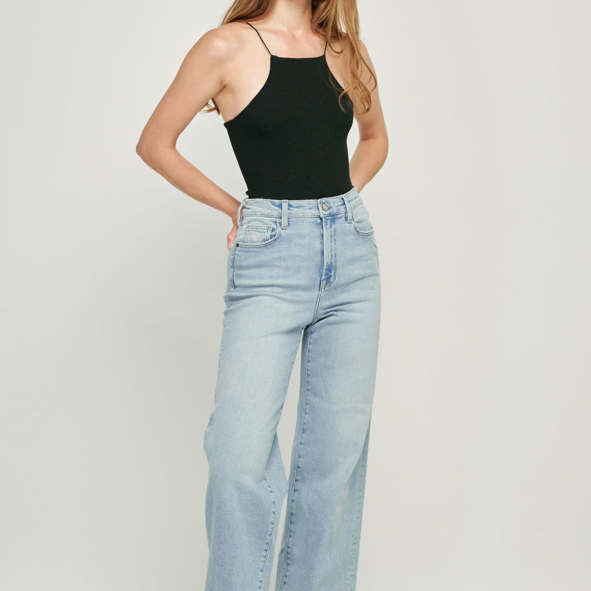 Hidden Logan High Rise Dad Jean 31” Inseam In Light Blue – Deja Nu Tx